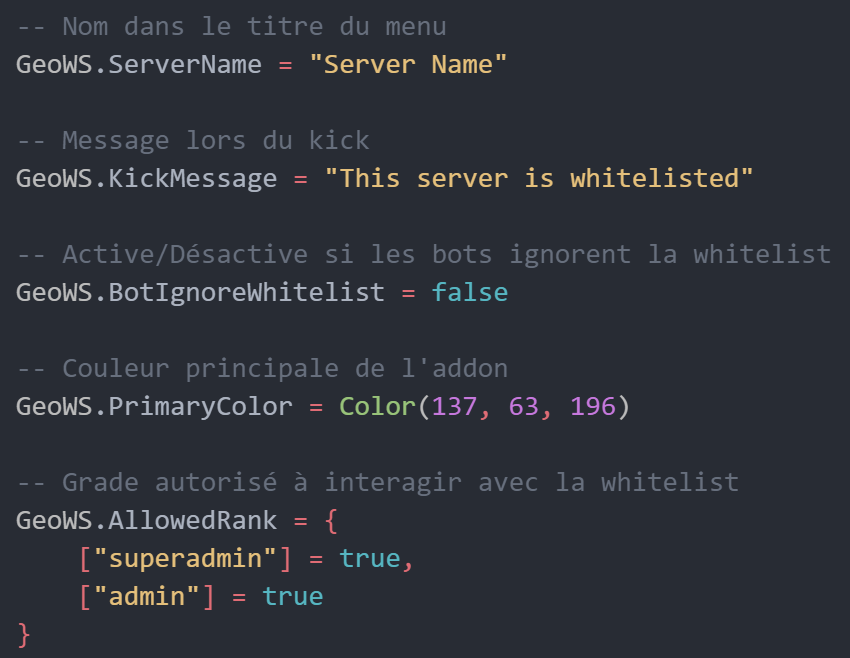 GeoNight - InGame Whitelist System