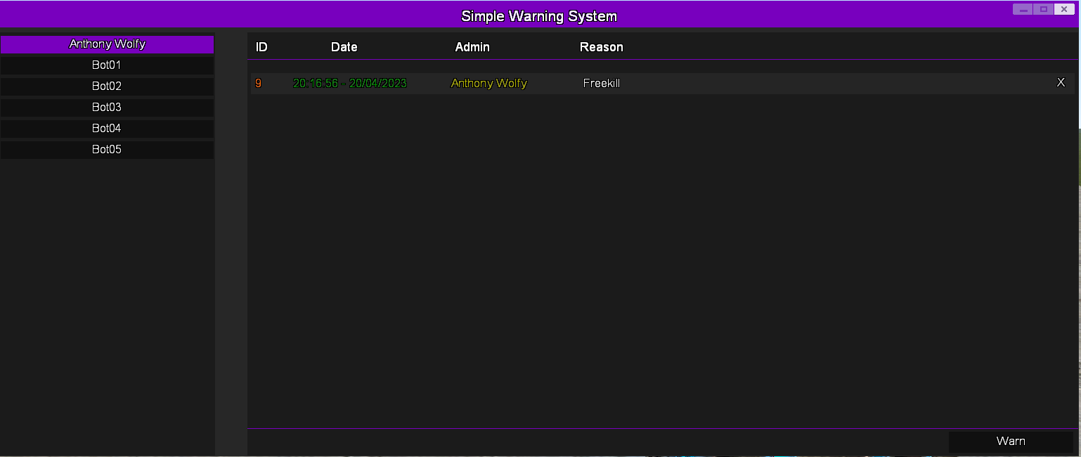 Simple Warning System